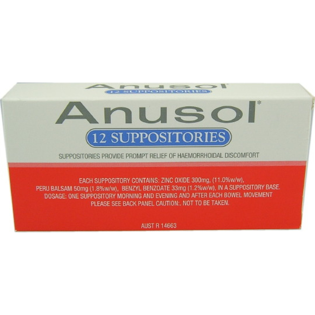 Anusol Haemorrhoid 12 Suppositories - Birkenhead Health Plus