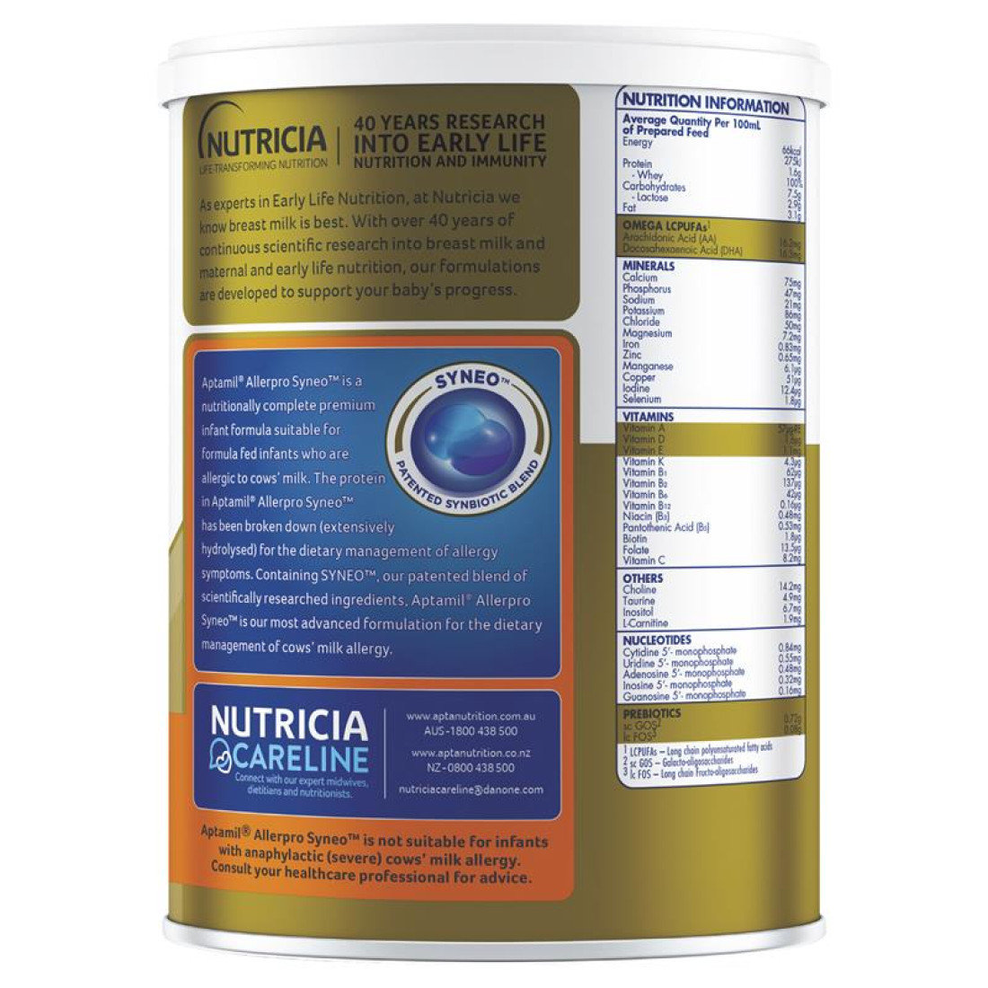 Aptamil Allerpro Syneo Stage One Milk Powder | Birkenhead ...
