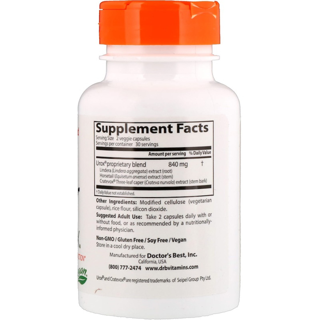 Doctor's Best Bladder Support with Urox 60 Capsules - Birkenhead ...