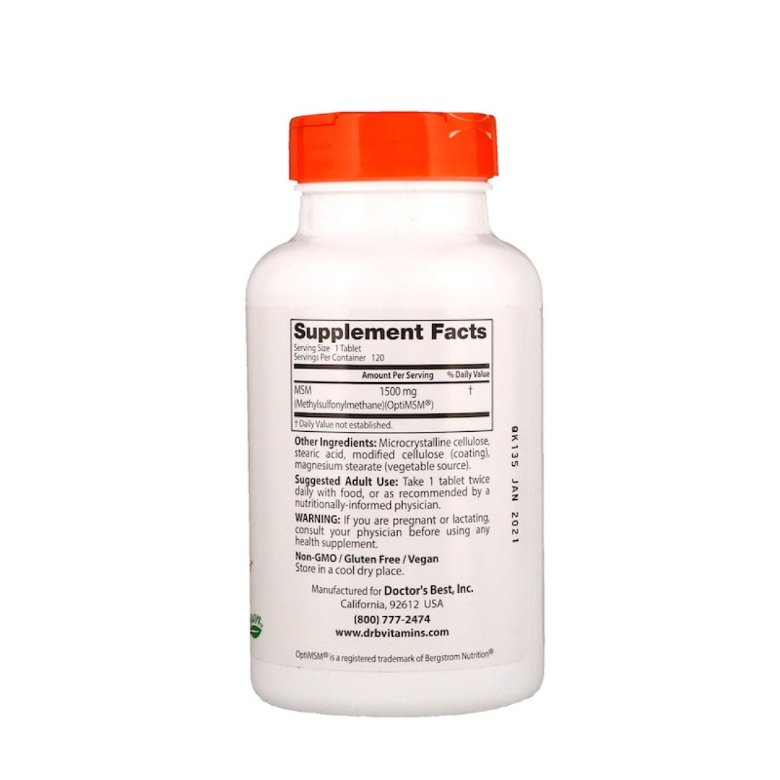 Doctor's Best MSM 1500mg 120 Tablets - Birkenhead Health ...