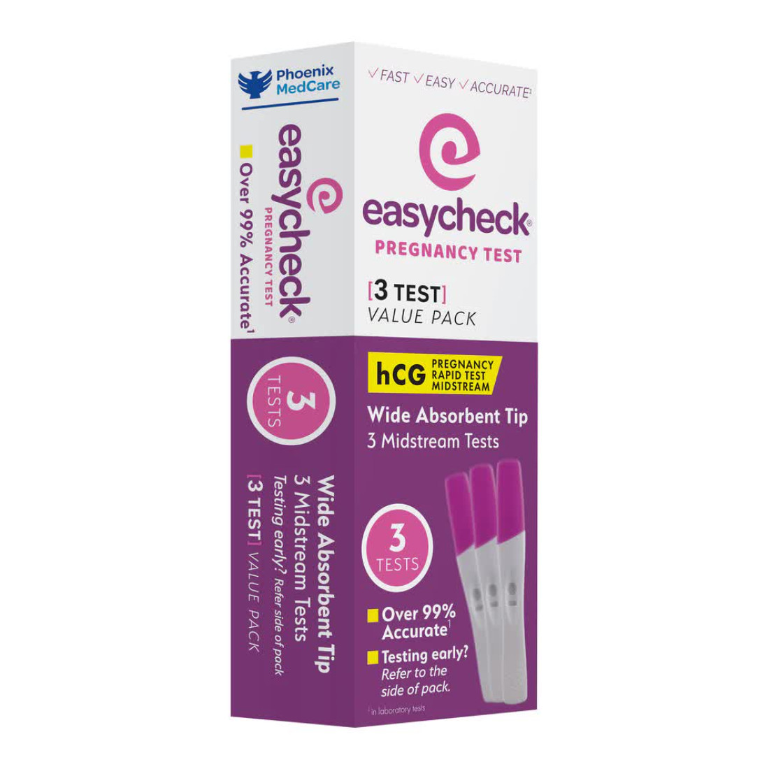 EasyCheck Pregnancy Test 3 Tests | Birkenhead HealthPlus