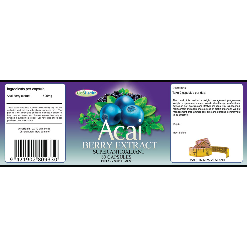 Everyday Health Acai Berry Extract Antioxidant 60 Capsules ...