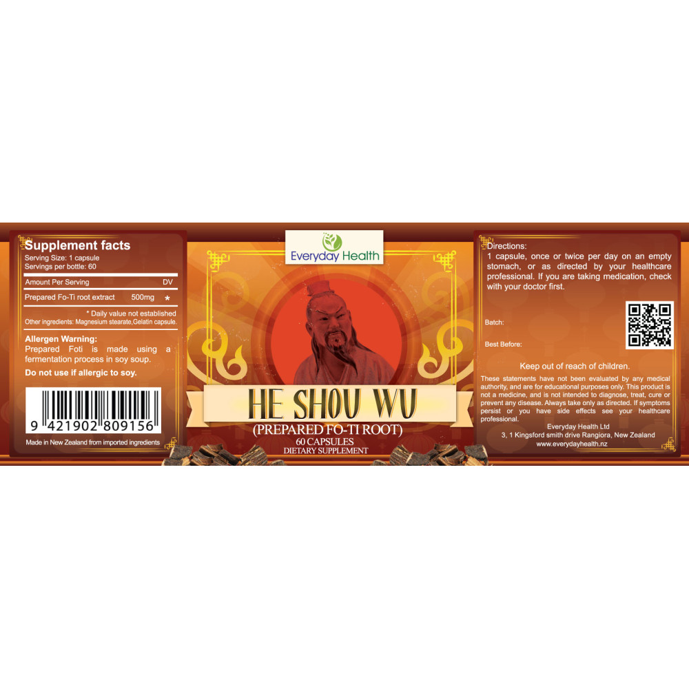 Everyday Health He Shou Wu 60 Caps | Birkenhead HealthPlus