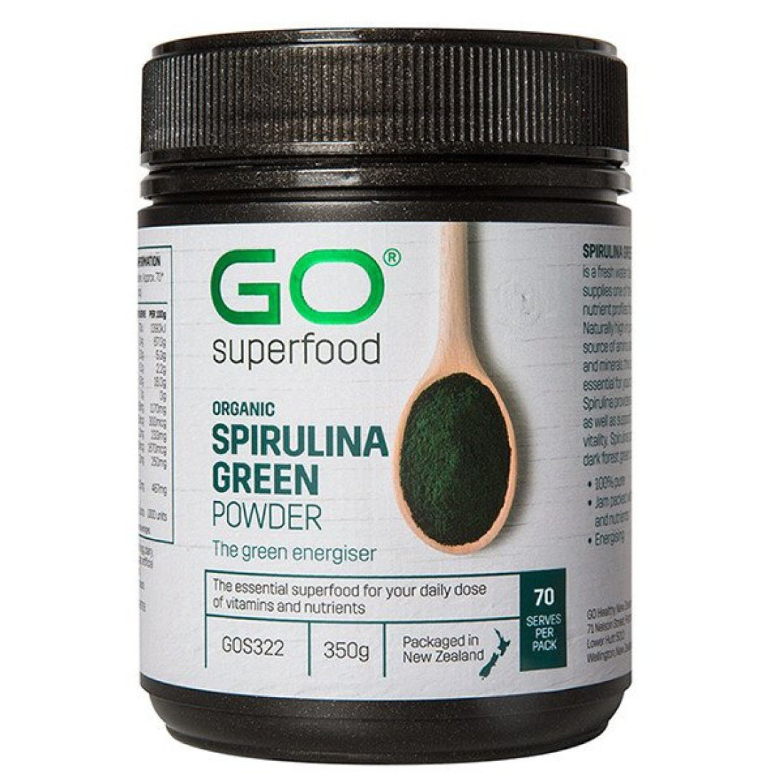 GO Healthy GO Organic Spirulina Green Powder 350g - Birkenhead ...