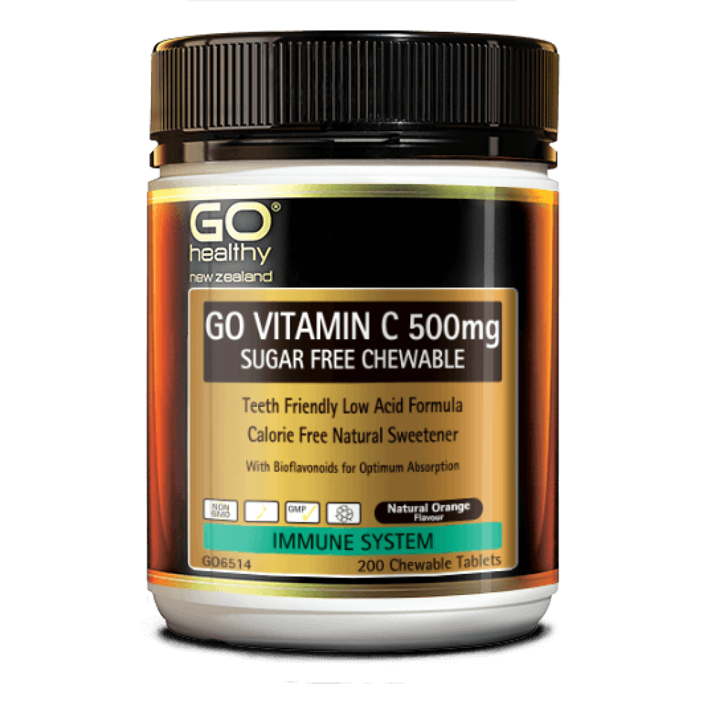 GO Healthy GO Vitamin C 500mg Sugar Free Chewable 200 Tablets ...