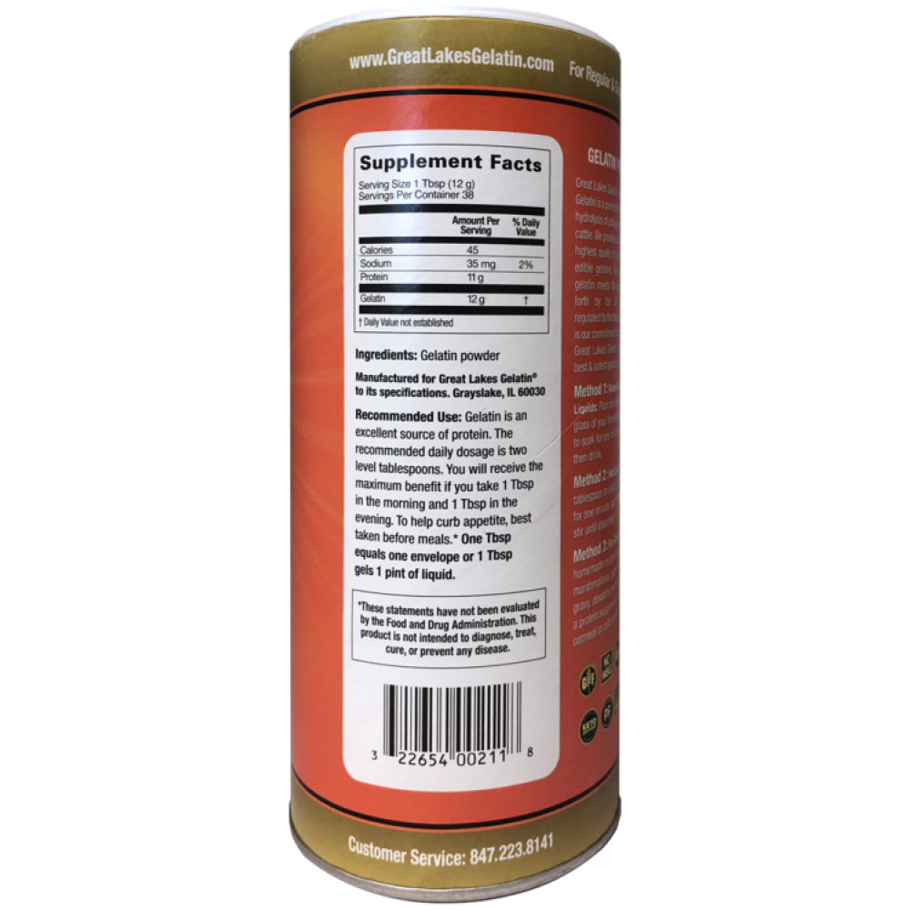 Great Lakes Gelatin Co. Beef Hide Gelatin Collagen Powder ...