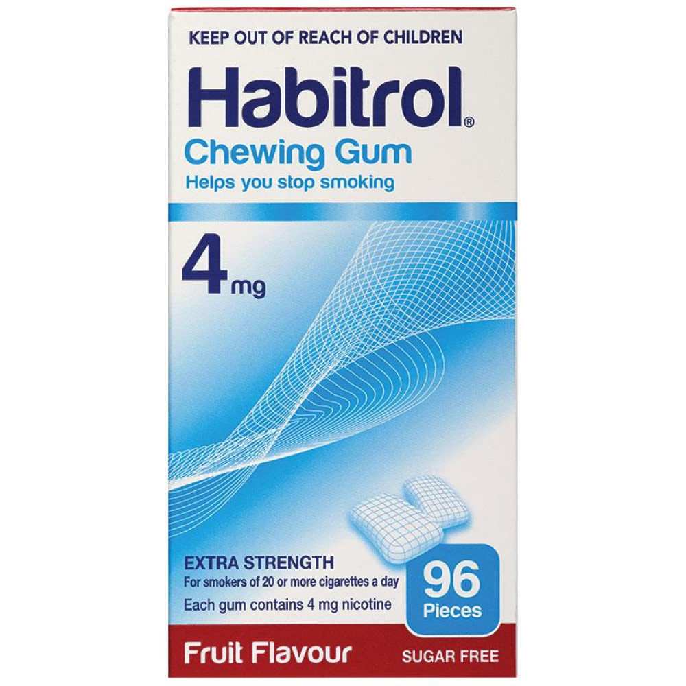 Habitrol Chewing Gum 4mg Fruit Flavour 96 Pieces | Birkenhead ...
