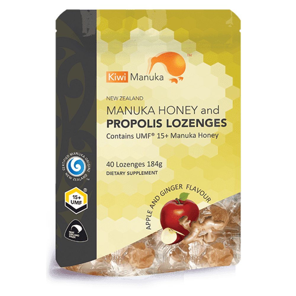 Kiwi Manuka Honey 40 Lozenges Apple & Ginger - Birkenhead ...