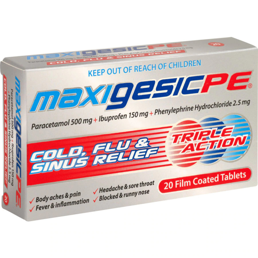 Maxigesic PE Cold Flu Sinus Relief | Birkenhead HealthPlus