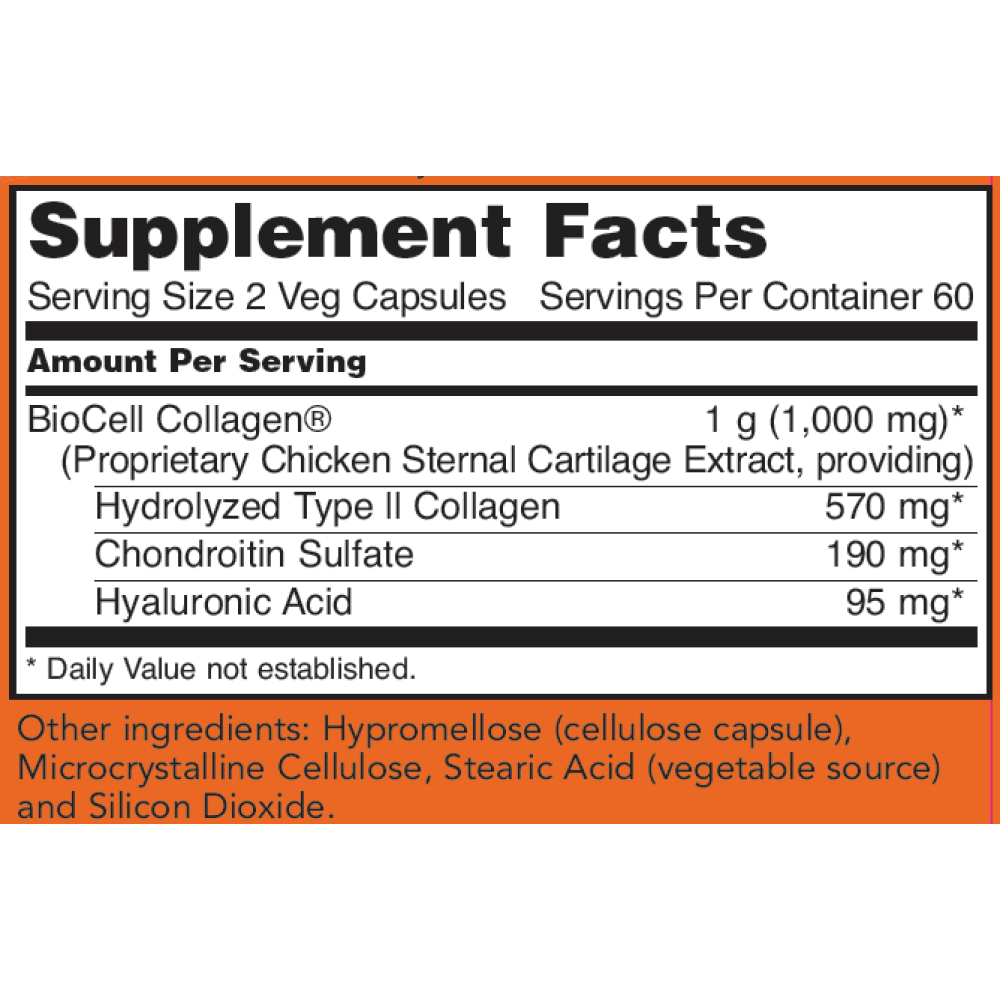 Now Foods BioCell Collagen Hydrolyzed Type 2 120 Capsules ...