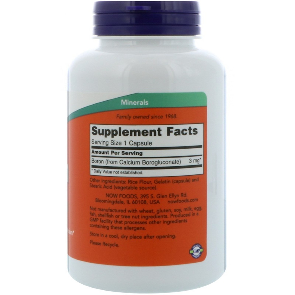 Now Foods Boron 3mg 250 Capsules - Birkenhead Health Plus