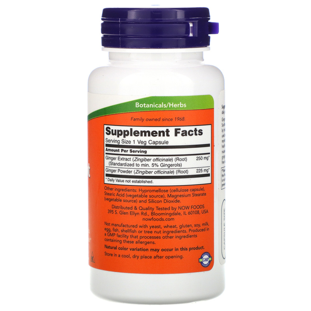 Now Foods Ginger Root Extract 250mg 90 Capsules - Birkenhead ...
