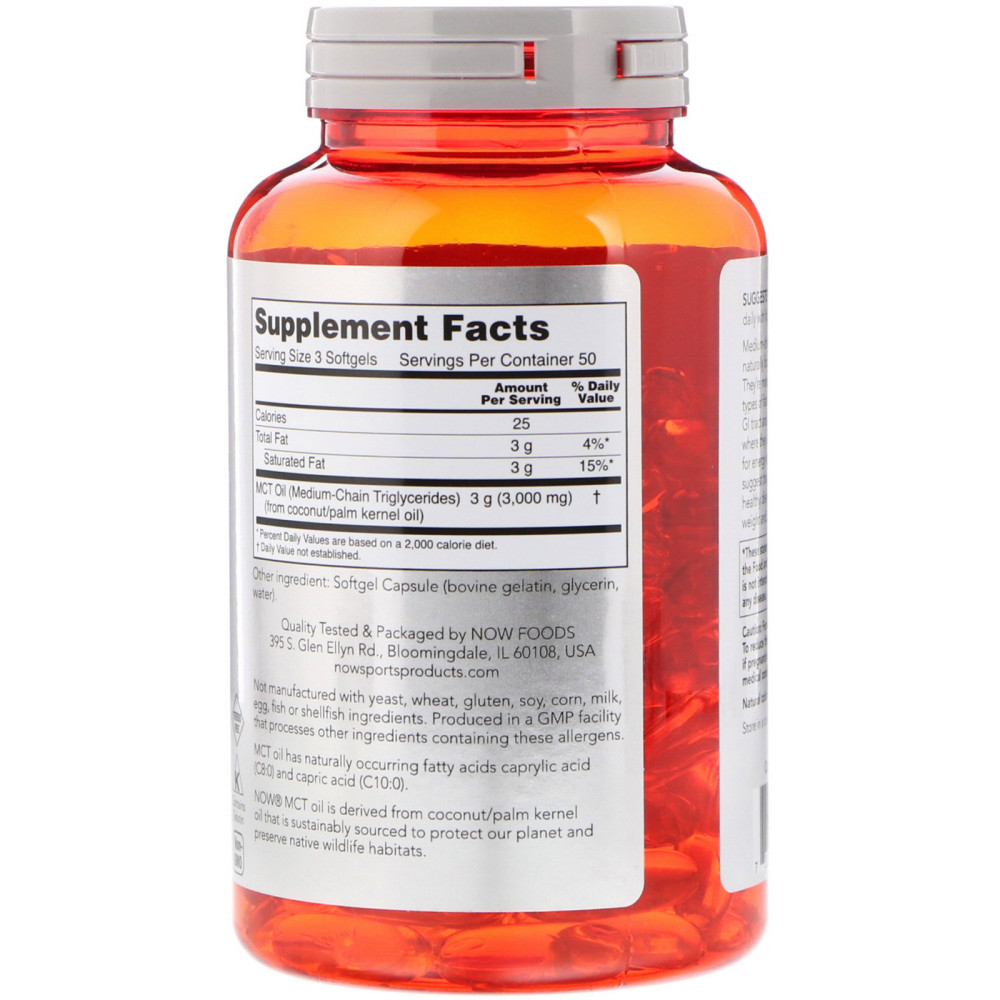 Now Foods MCT Oil 1000mg 150 Softgels - Birkenhead Health ...