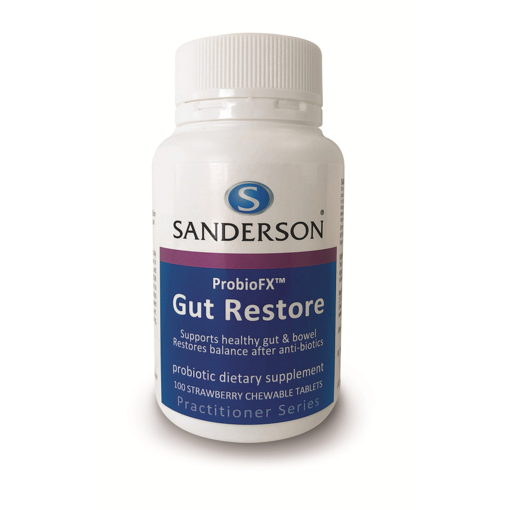 Sanderson Probiotic Gut Restore Strawberry Chewable 100 Tablets ...