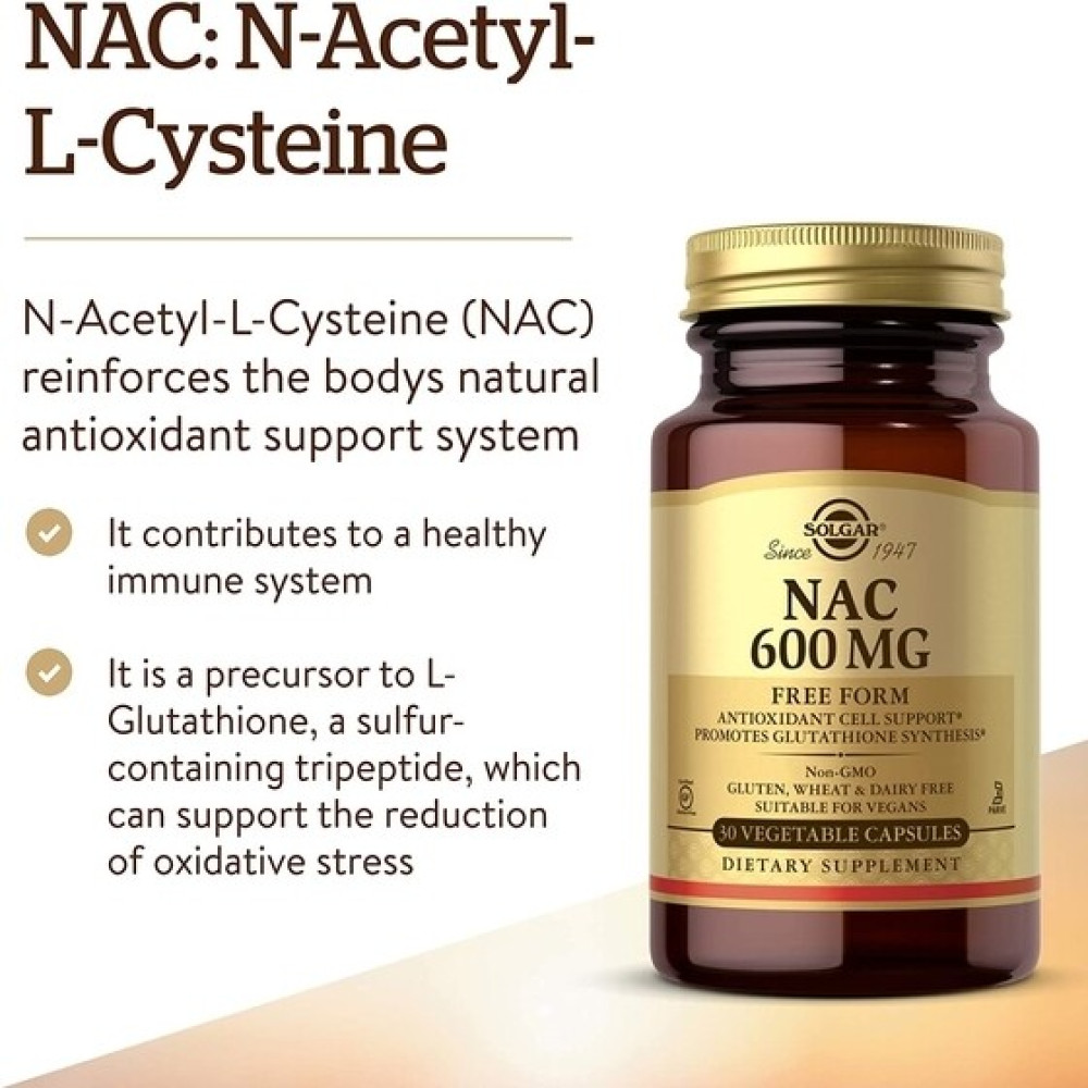 Solgar NAC N-Acetyl Cysteine 600mg | Birkenhead HealthPlus