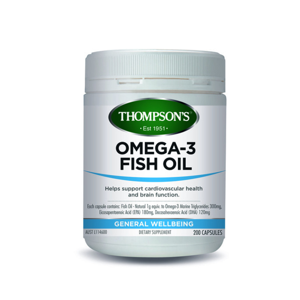 Thompson's Omega 3 Fish Oil High Strength 1500mg 200 Capsules ...