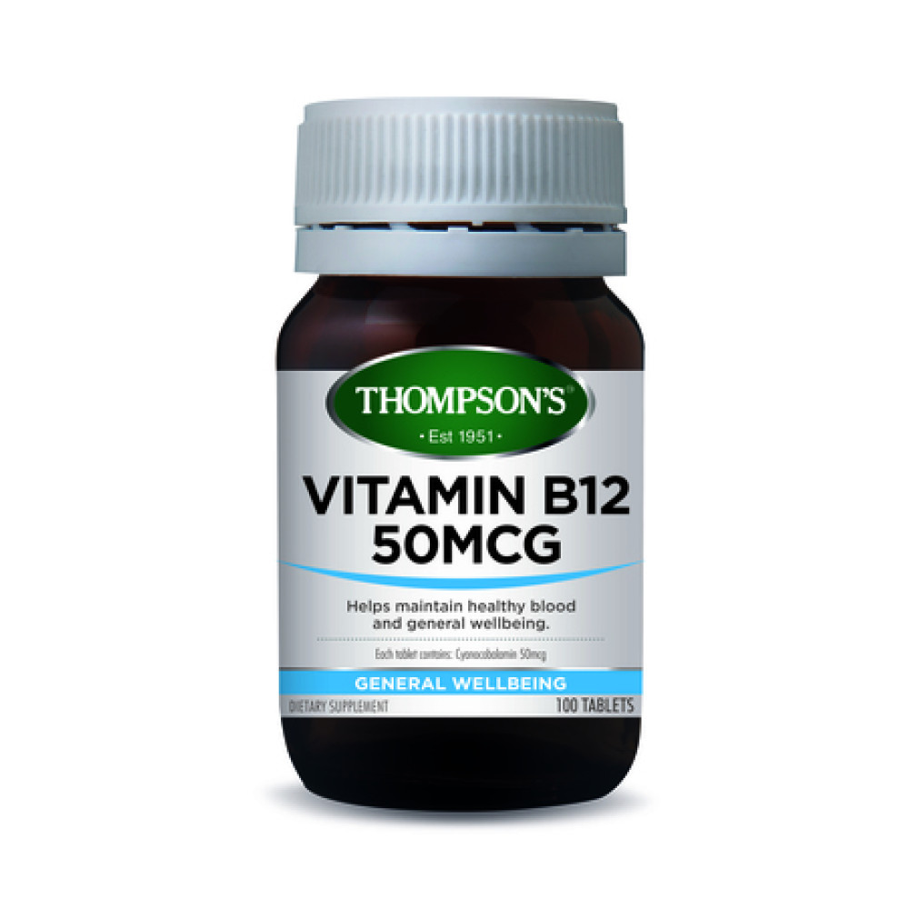 Thompson's Vitamin B12 50mcg 100 Tablets - Birkenhead Health ...