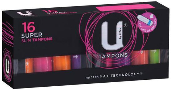 U By Kotex Super Slim Tampons 16pk - Birkenhead Health Plus